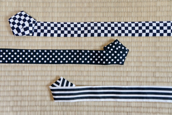 Design cotton koshi himo kimono tie - check, stripe, polka dot – SALZ Tokyo